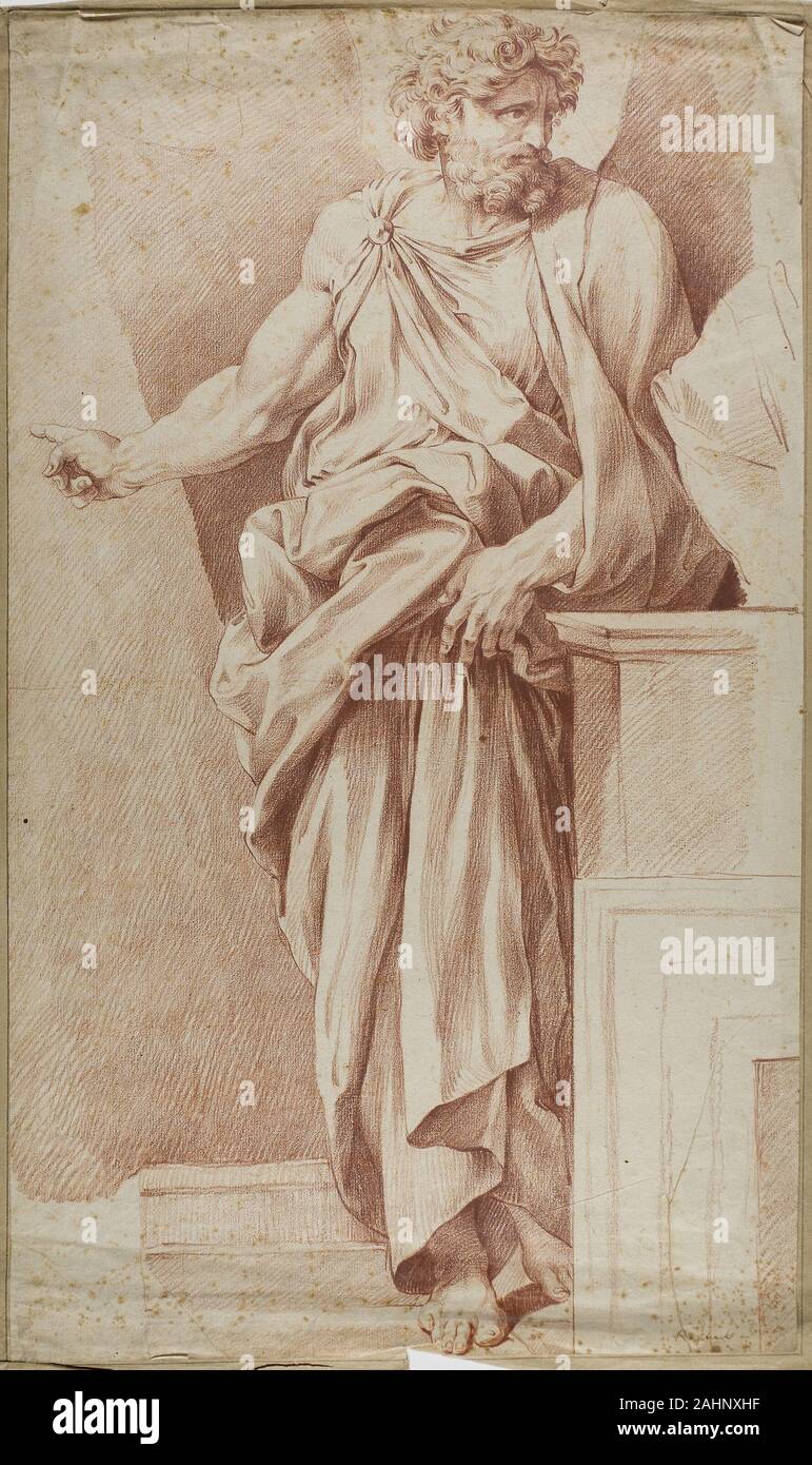 Raphael. Standing Man, Pointing with Right Hand. 1700–1799. Italy. Red ...