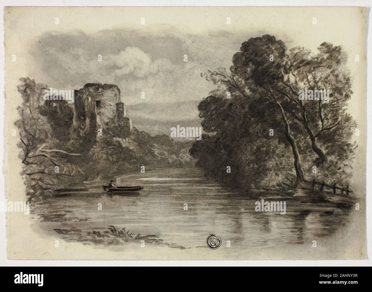 Elizabeth Murray. River with Castle Ruin and Boat II. 1850–1860 ...