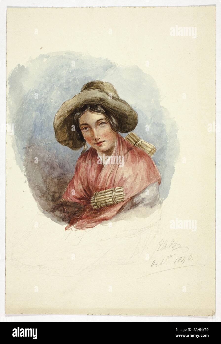 Elizabeth Murray. Portrait of Peasant Woman. 1840. England. Watercolor ...