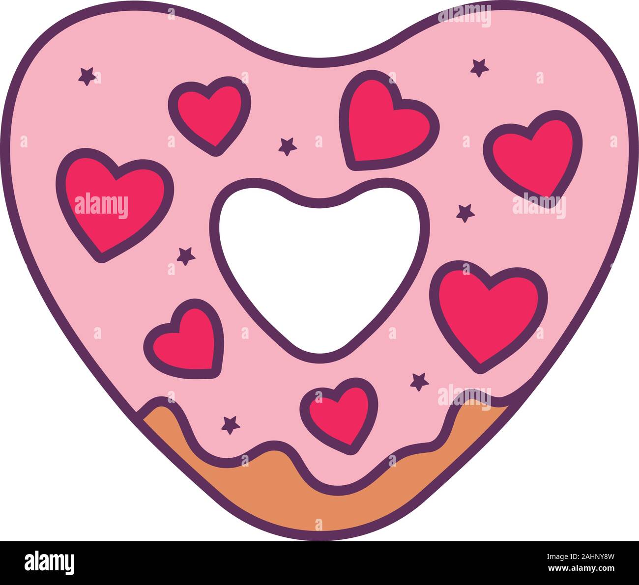 Donut with hearts design of love passion romantic valentines day ...