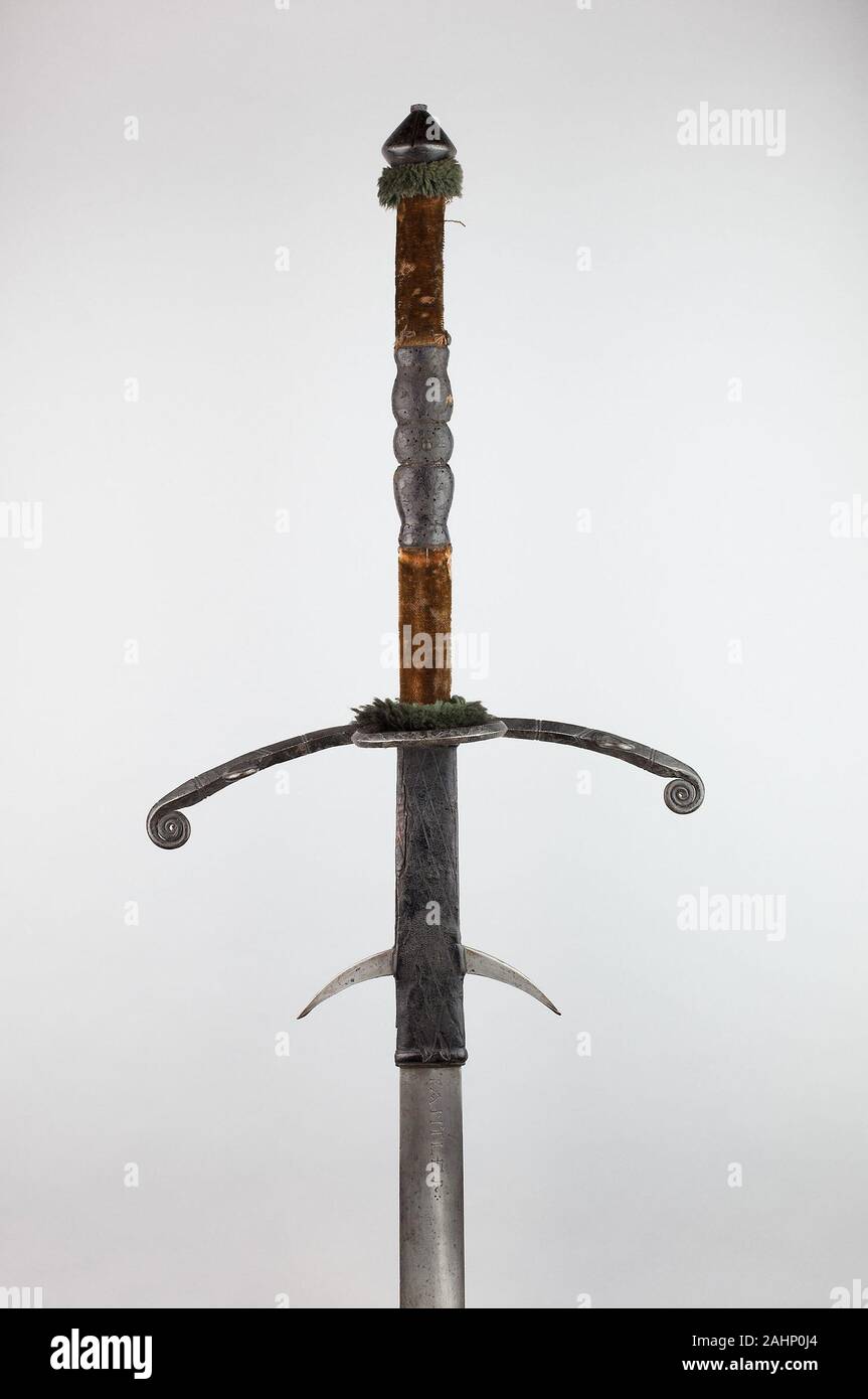 Two-Handed Sword with Scabbard. 1575–1600. Munich. Steel, iron, wood ...