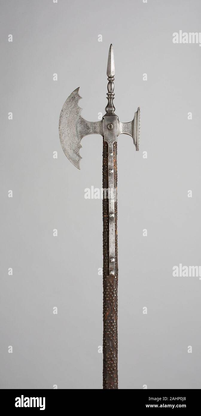 Poleaxe. 1401–1700. Venice. Steel, iron, brass, wood, and textile Stock ...