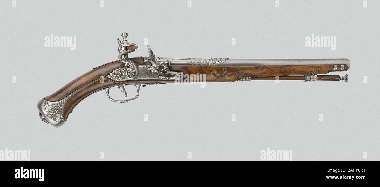 Flintlock Pistol. 1670–1690. Italy. Steel and walnut Stock Photo - Alamy