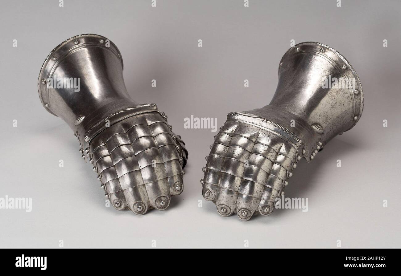 Pair of Mitten Gauntlets. 1800–1900. Europe. Steel and leather Stock ...
