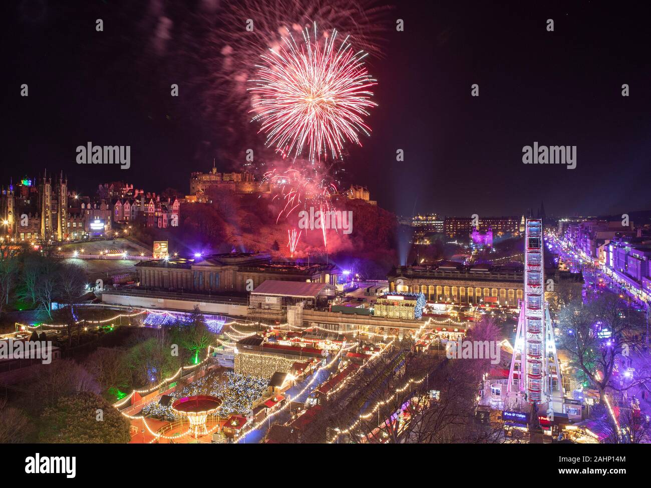 Fireworks are let off from Edinburgh Castle as part of the Hogmanay New ...