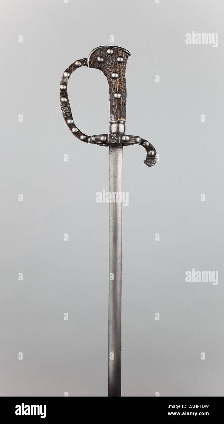 Boar Sword. 1650–1660. Germany. Steel, staghorn, and iron Stock Photo ...