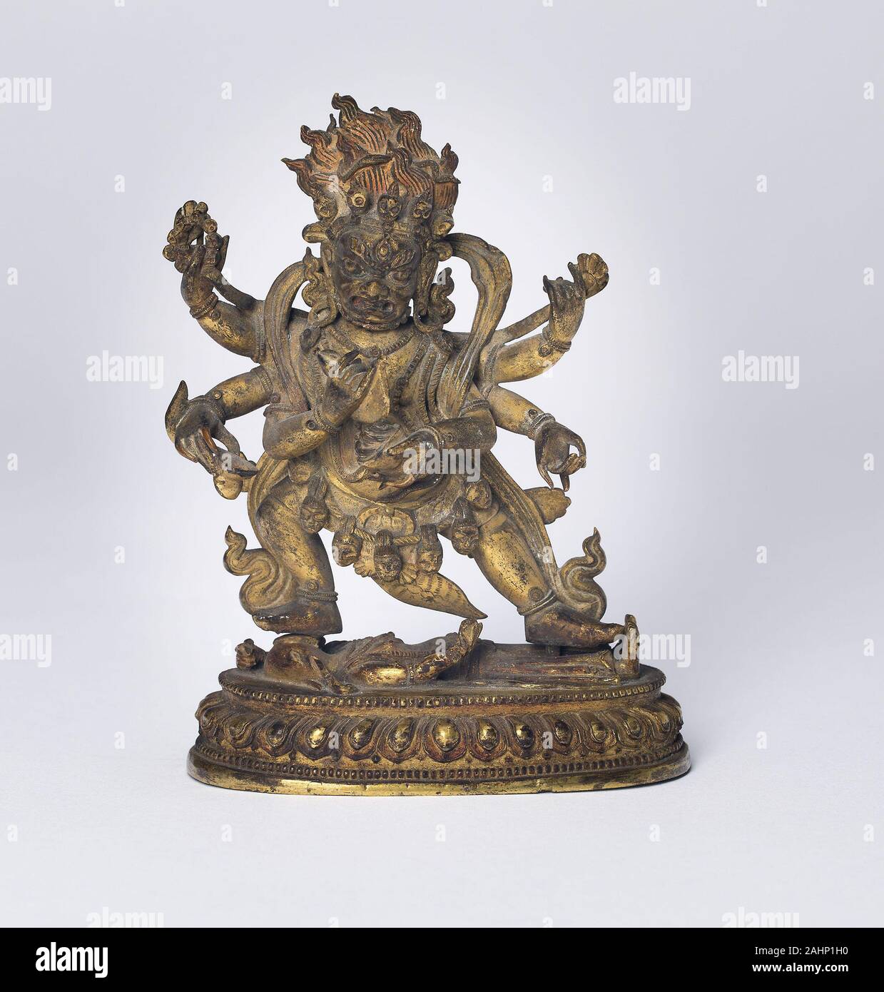 Tibeto-Chinese. Enlightened Protector Mahakala with Six Arms (Shadbhuja ...