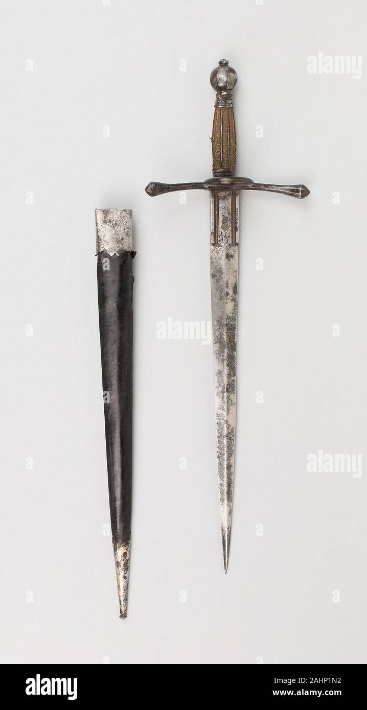Parrying Dagger with Scabbard. 1800–1900. Europe. Steel, wood, copper ...