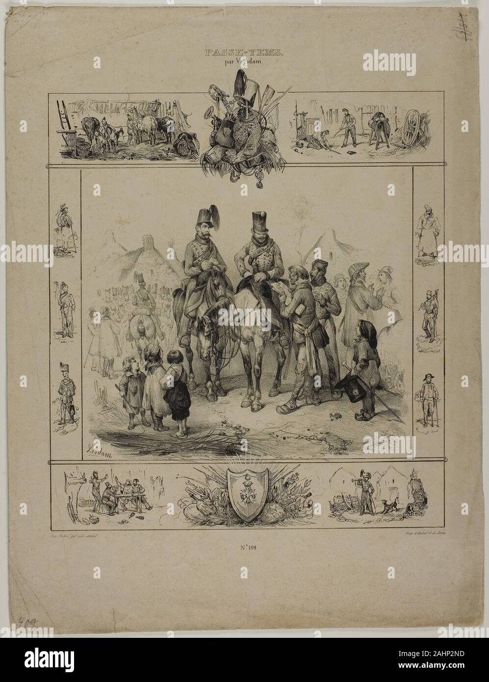 Victor Jean Adam. Pastimes. 1831. France. Lithograph in black on cream ...