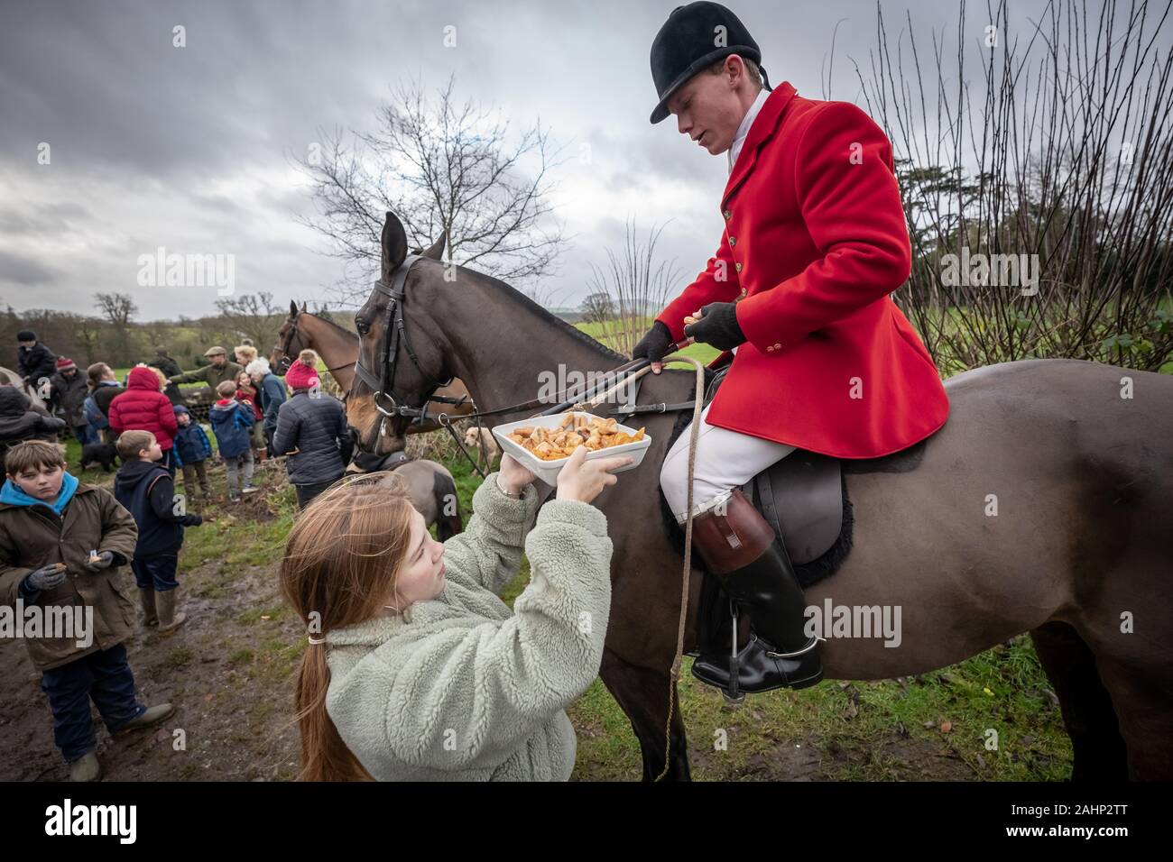 Quantock Staghounds Hunt traditional meet on Boxing Day in Crowcombe ...