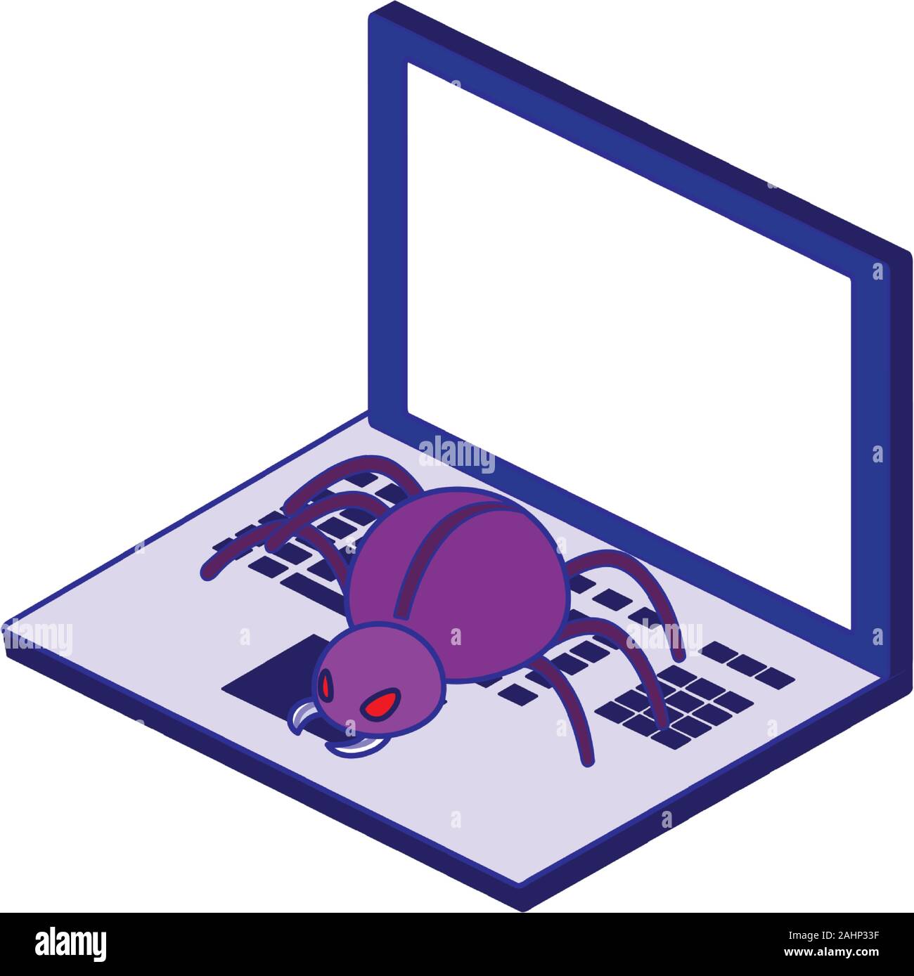 Laptop and shield design of Security system warning protection danger ...