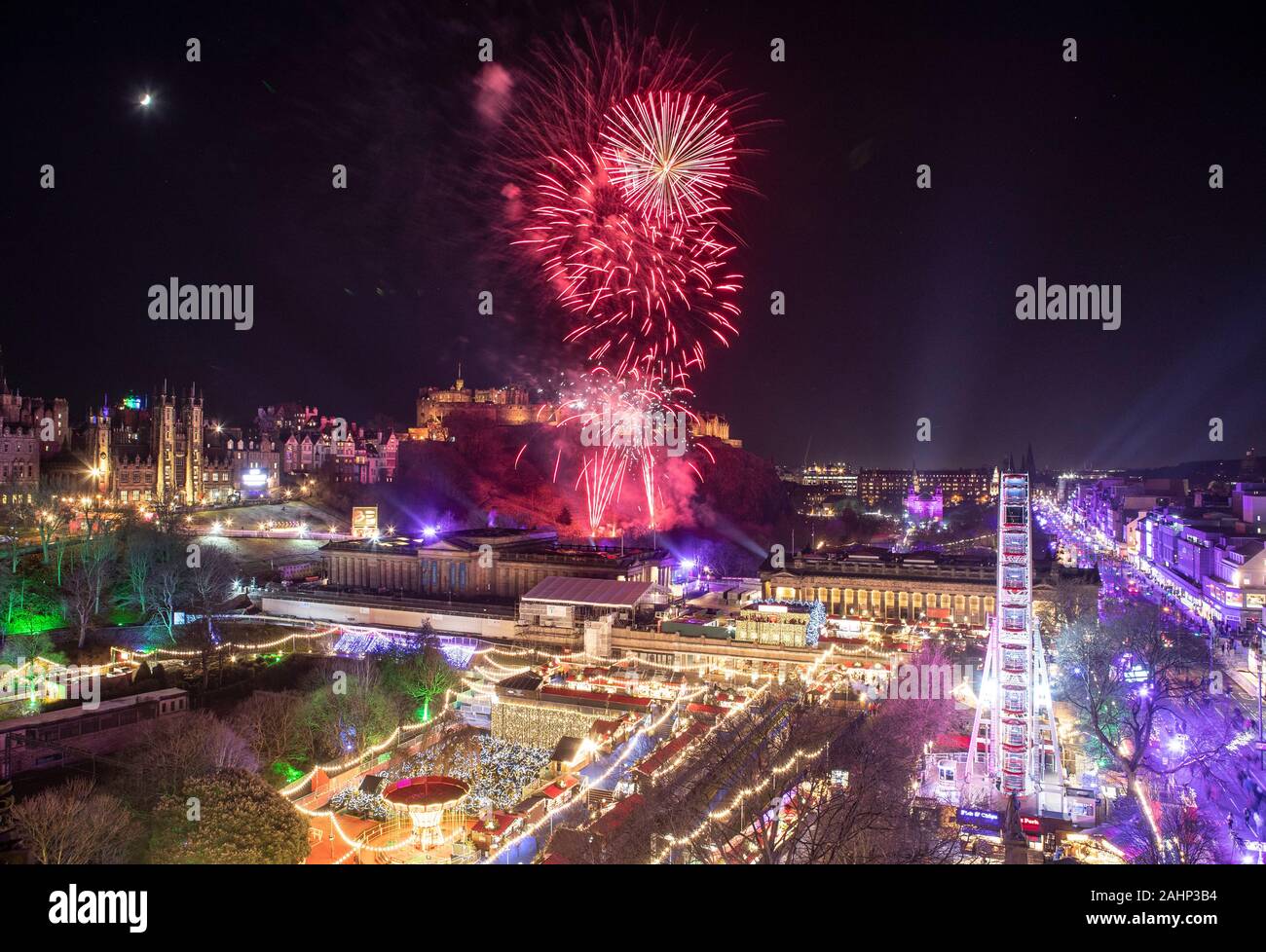 Fireworks are let off from Edinburgh Castle as part of the Hogmanay New ...