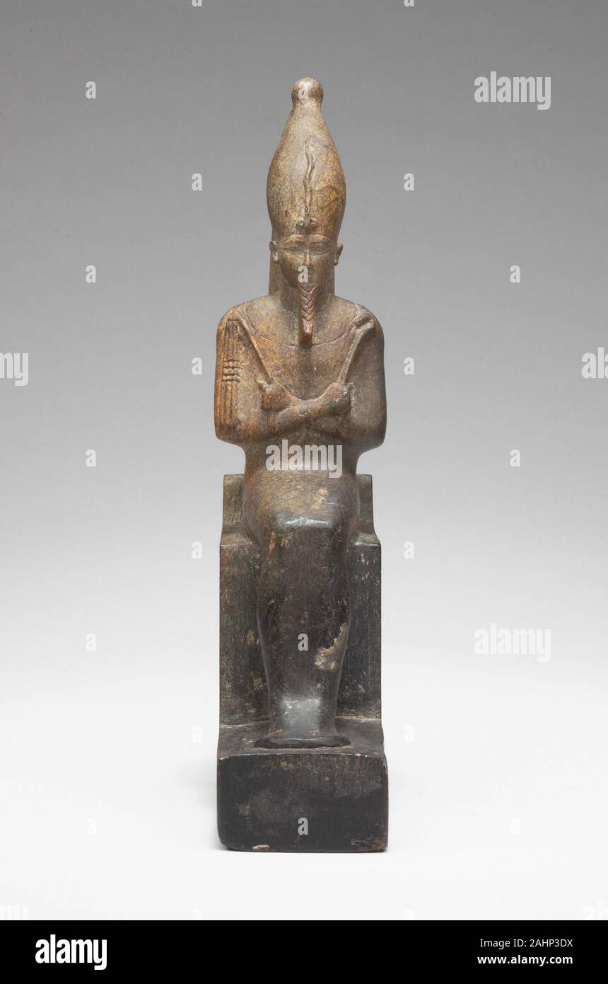 Ancient Egyptian. Statuette of Osiris. 664 BC–525 BC. Egypt. Steatite ...