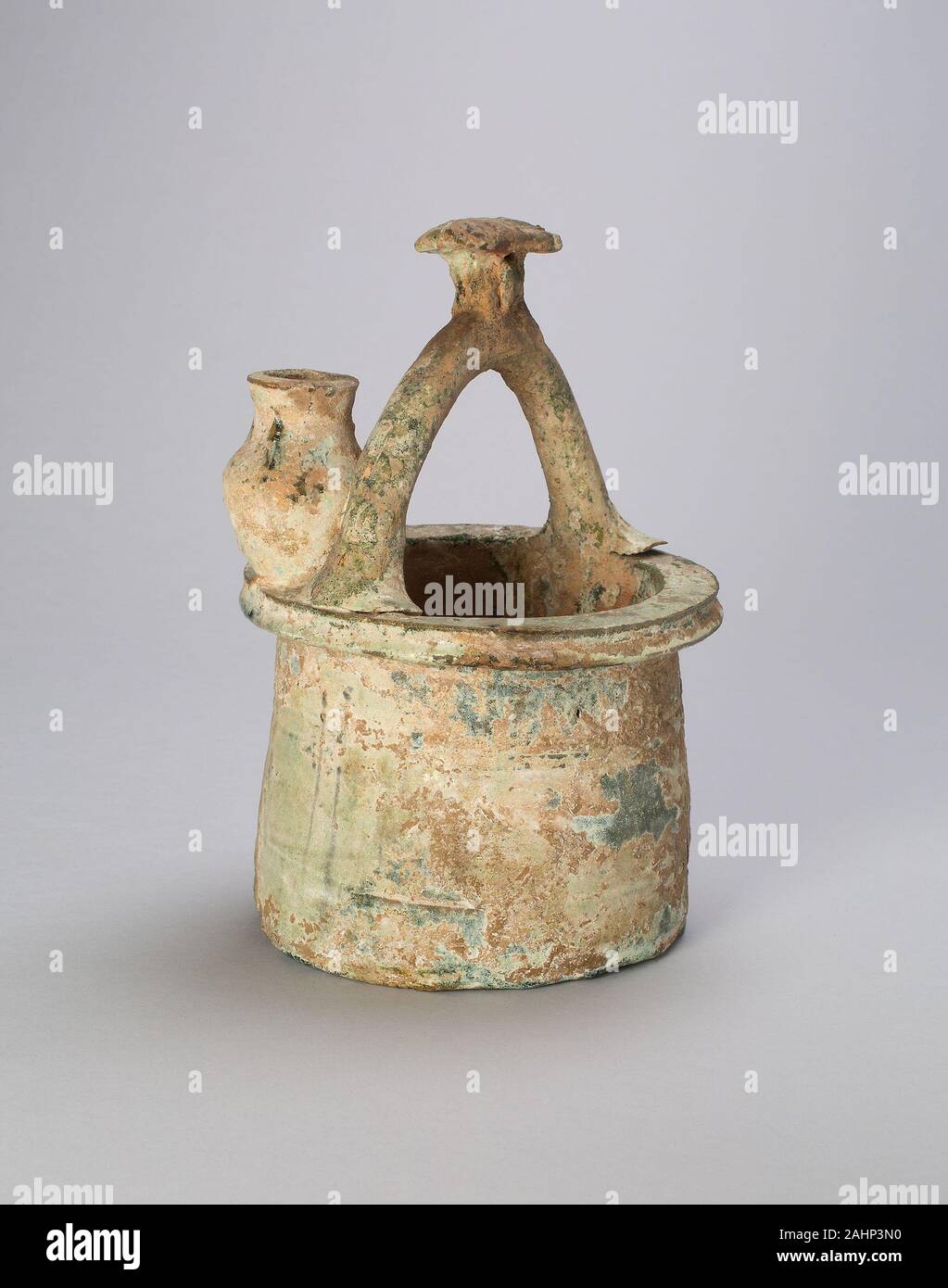 Wellhead with Water Bucket. 25 AD–220 AD. China. Earthenware with green ...