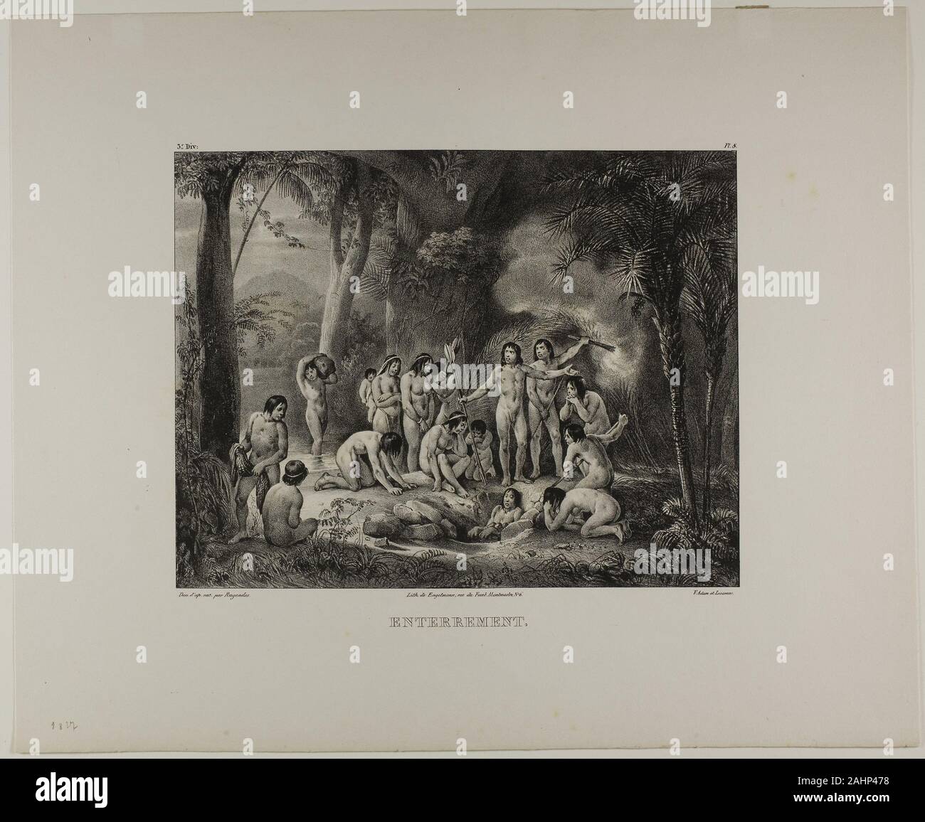 Victor Jean Adam. Burial. 1835. France. Lithograph in black on cream ...