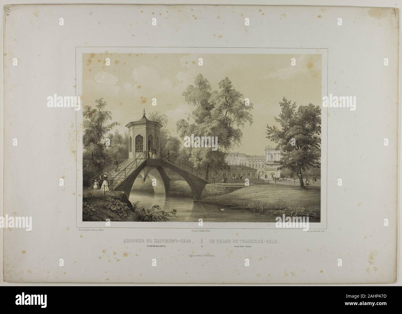 C. Schultz. Tzarskoé-sélo Palace, View of the Chinese Bridge. 1815–1825 ...