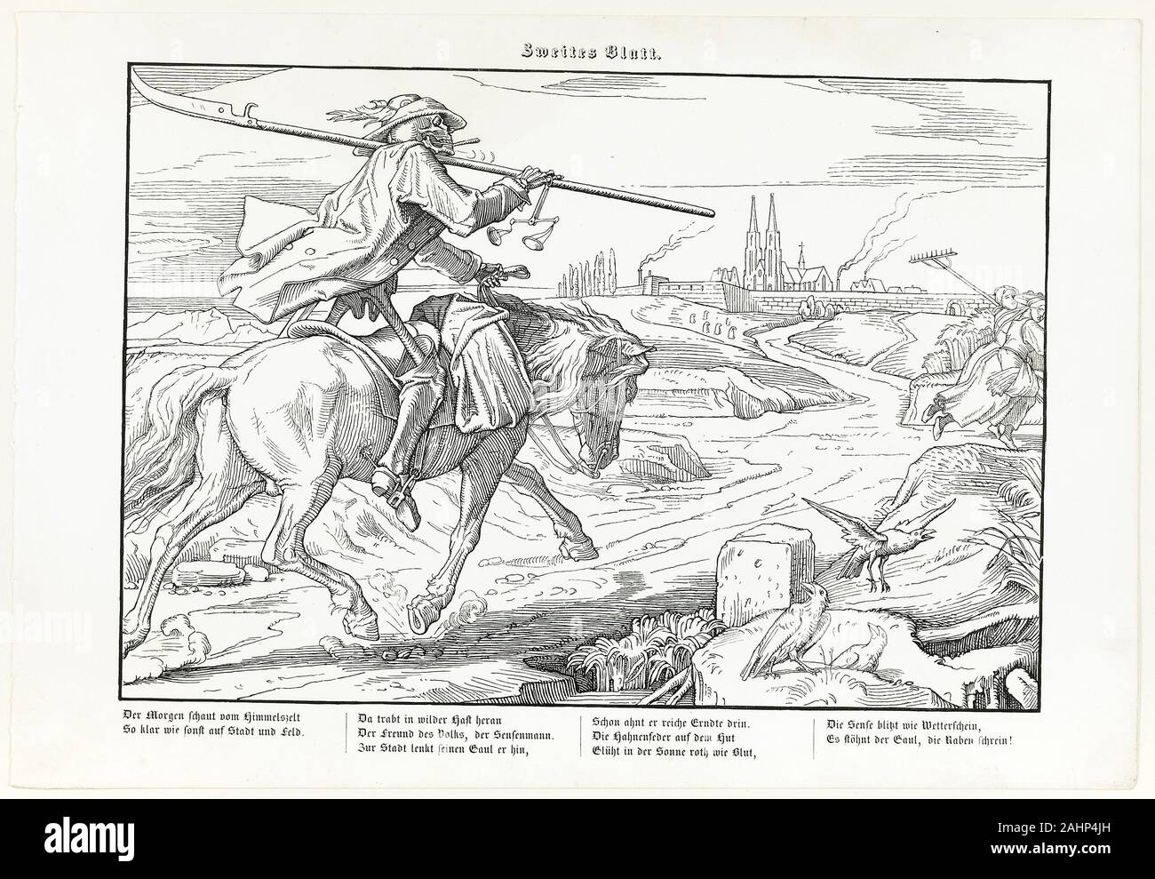 Alfred Rethel. Auch ein Todtentanz, plate II. 1848. Germany. Wood ...