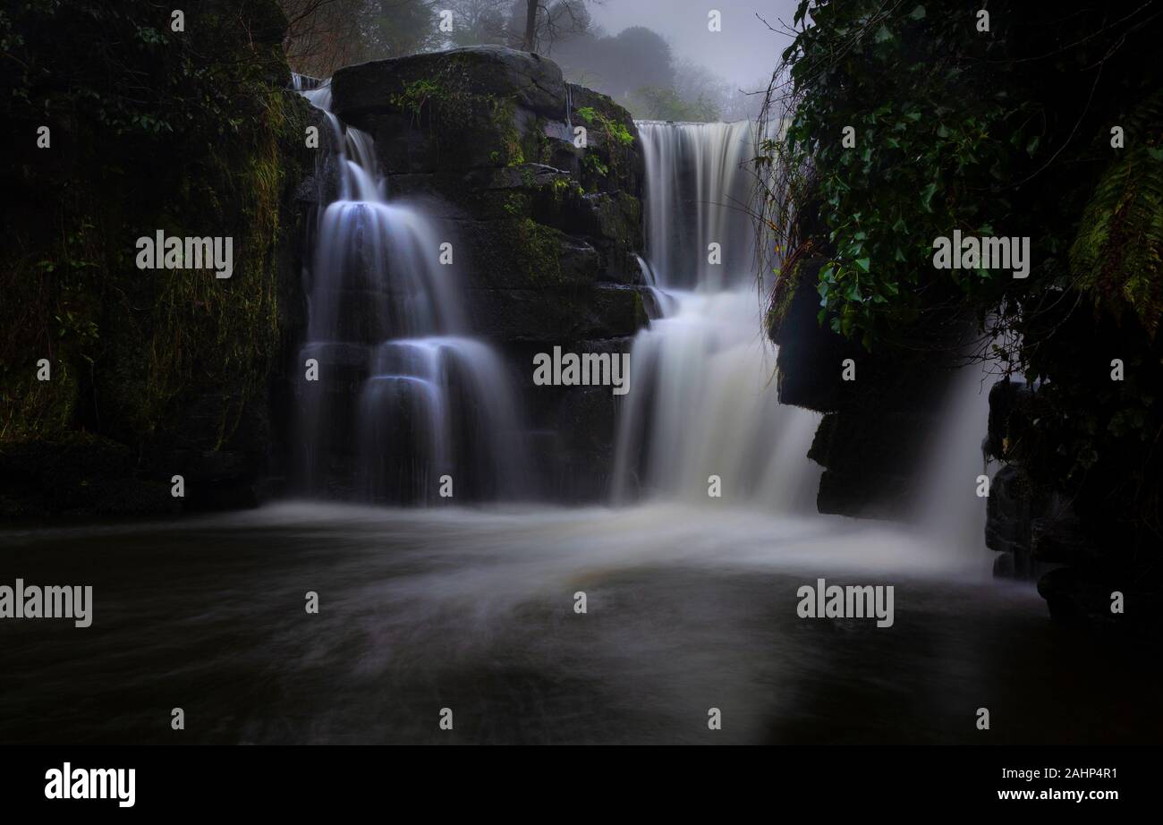 The waterfall at Penllergare Valley Woods Stock Photo - Alamy