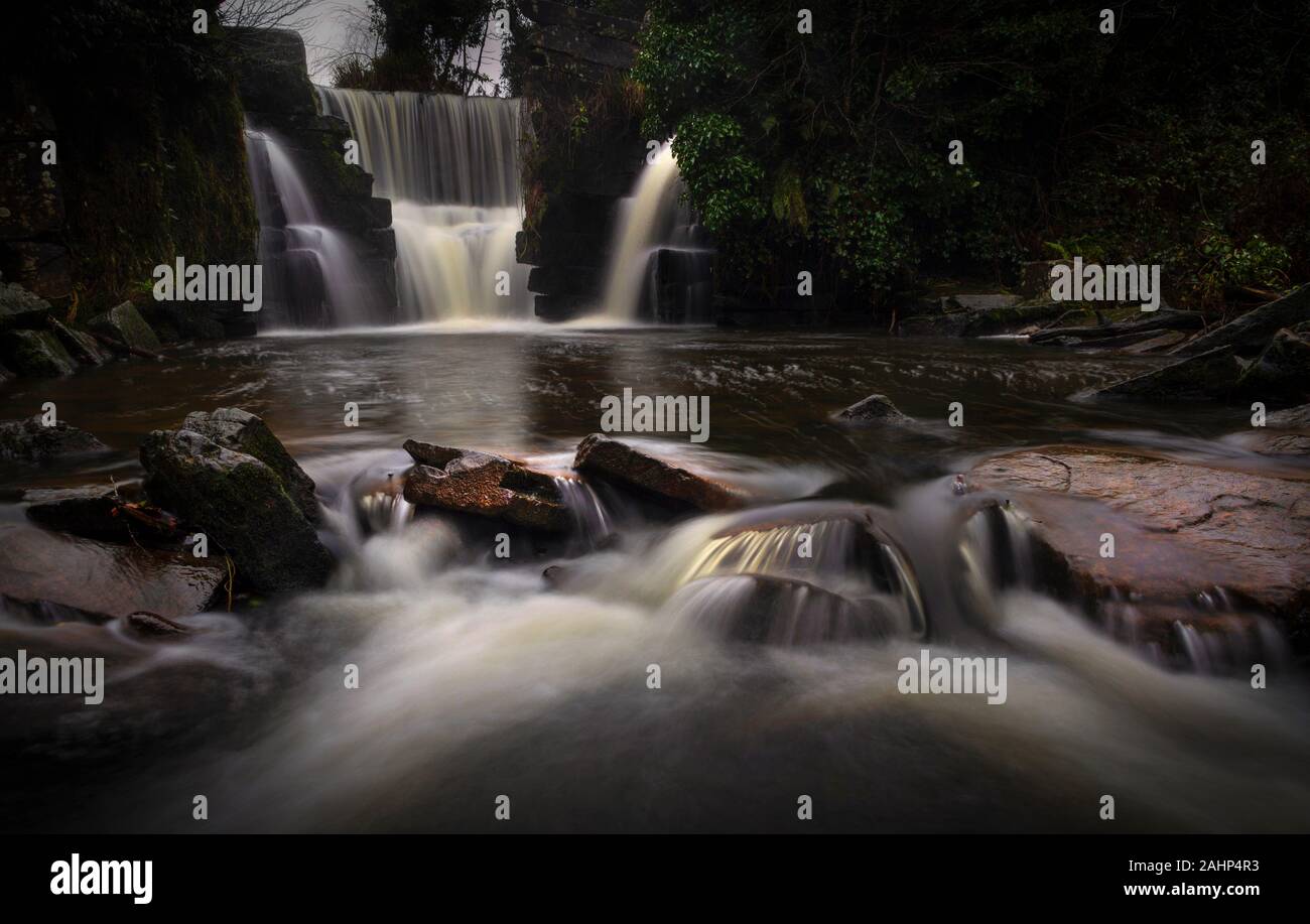 The waterfall at Penllergare Valley Woods Stock Photo - Alamy
