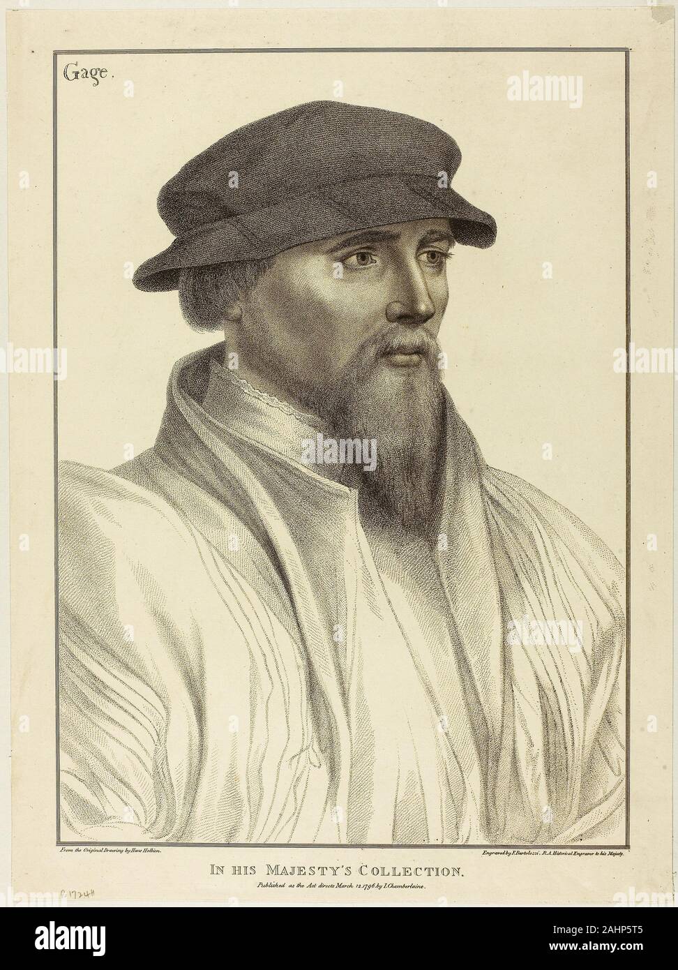 Francesco Bartolozzi. Sir John Gage. 1796. Italy. Stipple engraving on ...