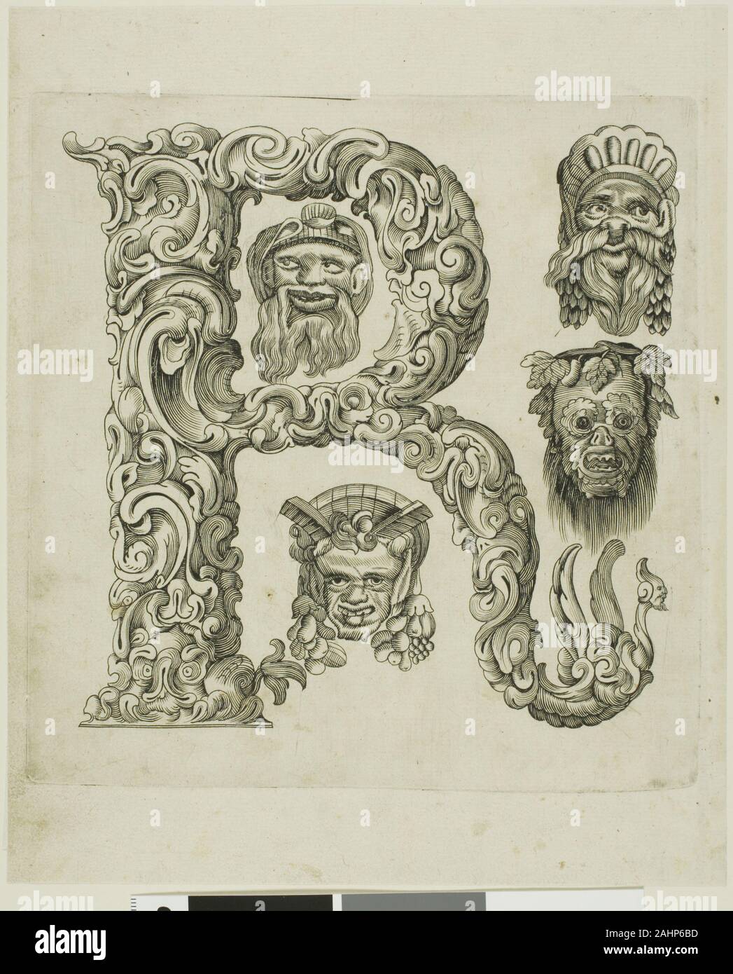 Peter Aubry. Letter R. 1630. Germany. Engraving on paper Stock Photo ...
