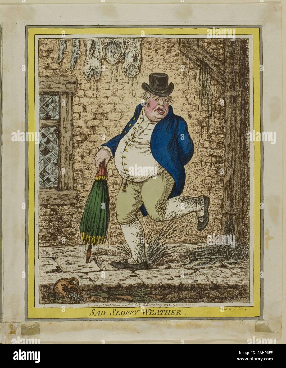 James Gillray. Sad Sloppy Weather. 1808. England. Hand-colored etching ...