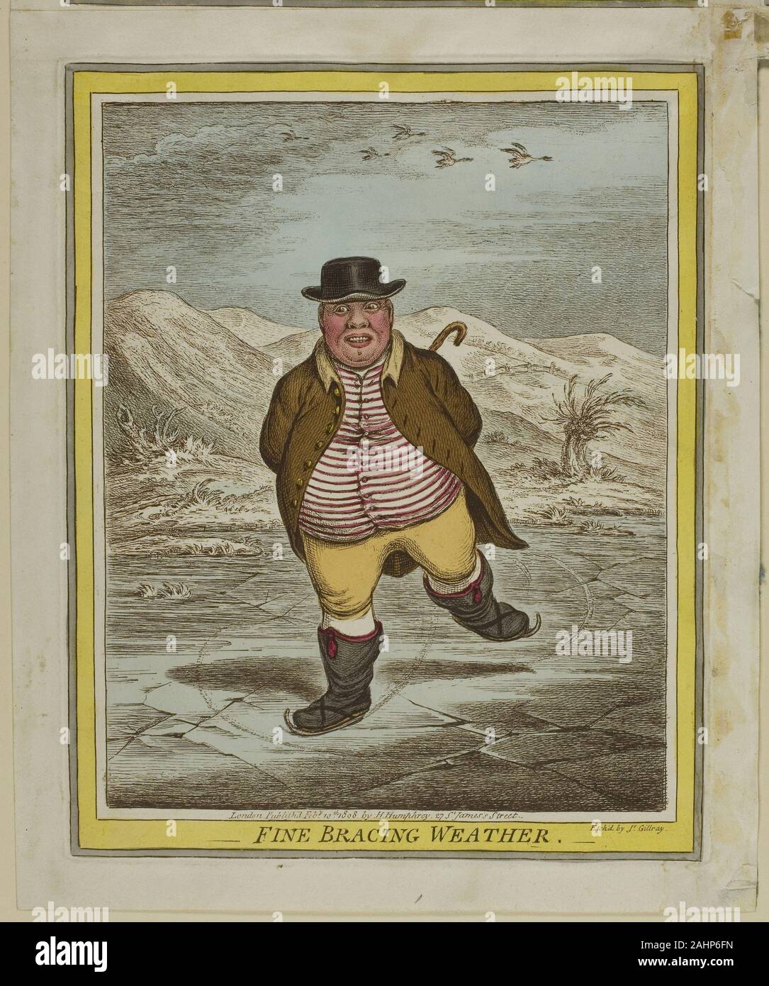 James Gillray. Fine Bracing Weather. 1808. England. Hand-colored ...