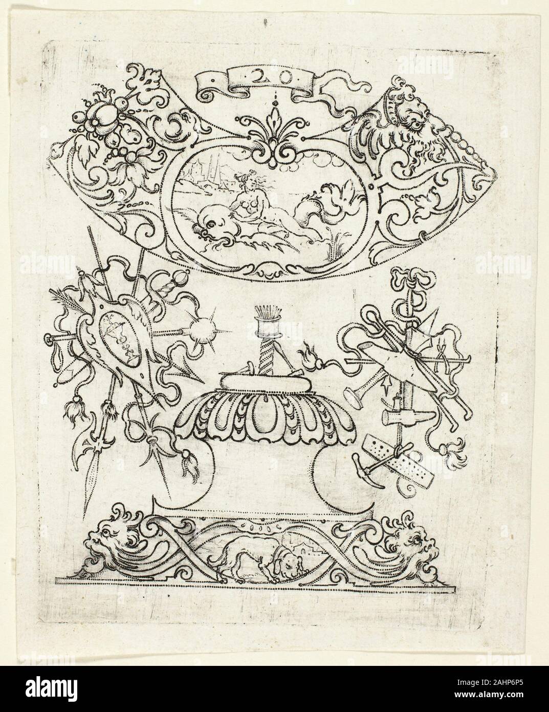 Master A.P.. Plate 20, from twenty ornamental designs for goblets and ...