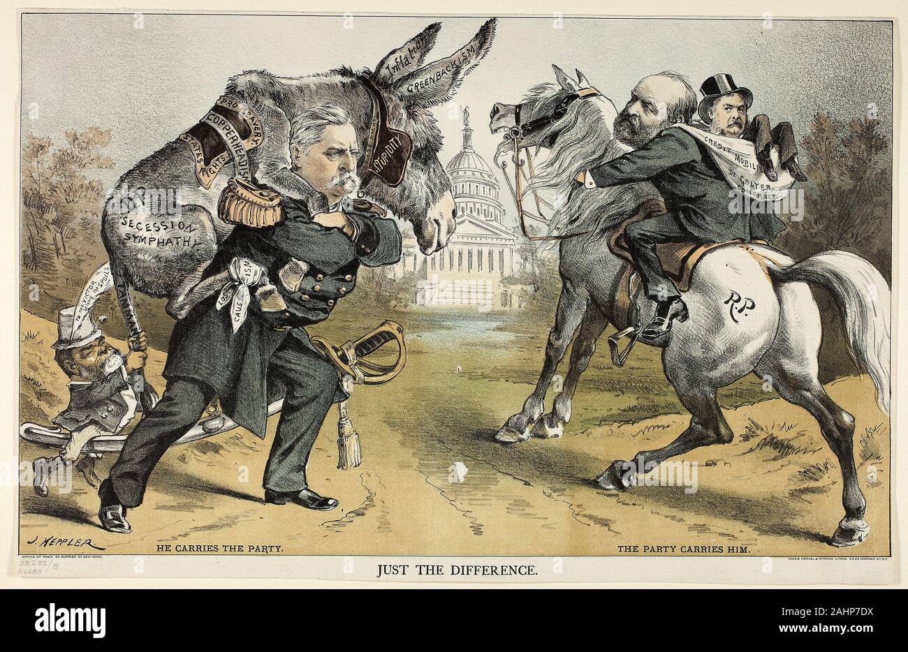 Joseph Keppler. Just the Difference, from Puck. 1880. United States ...