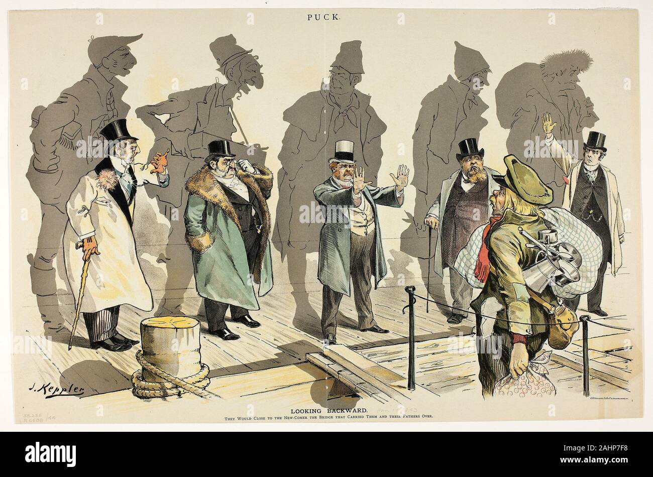 Joseph Keppler. Looking Backward, from Puck. 1858–1894. United States ...