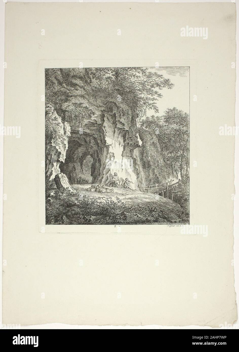 Salomon Gessner. Shepherds and Sheep Resting Under a Bridge, plate ...
