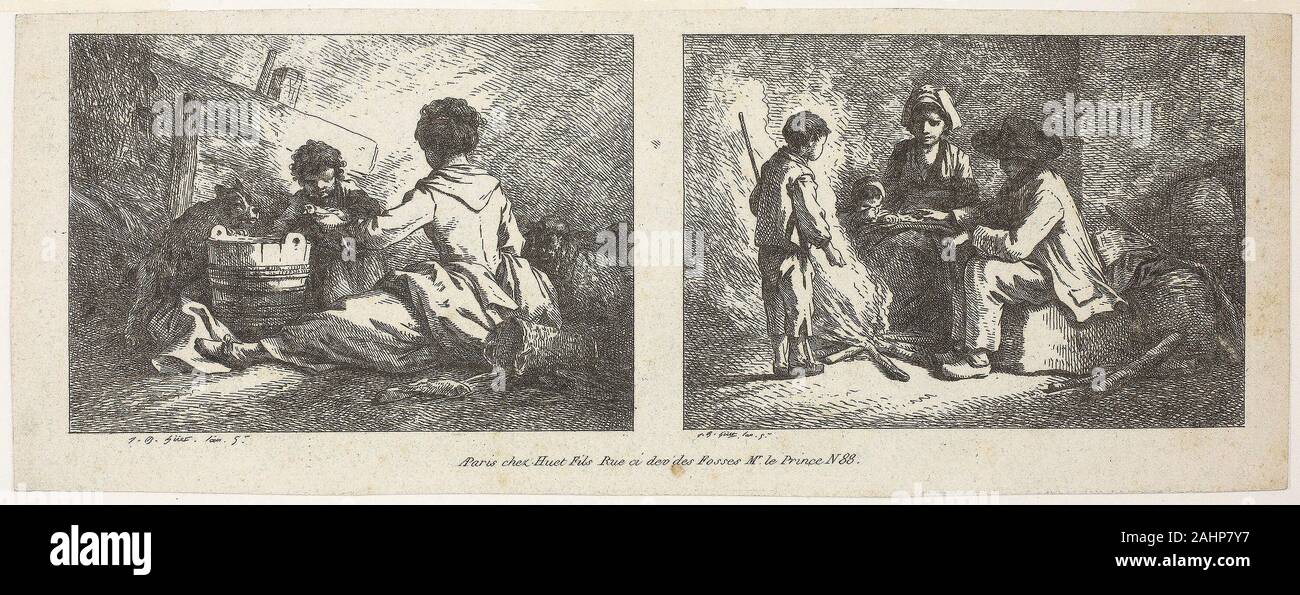 Jean Baptiste Huet. Children with a Dog and Sheep and Peasant Family by ...