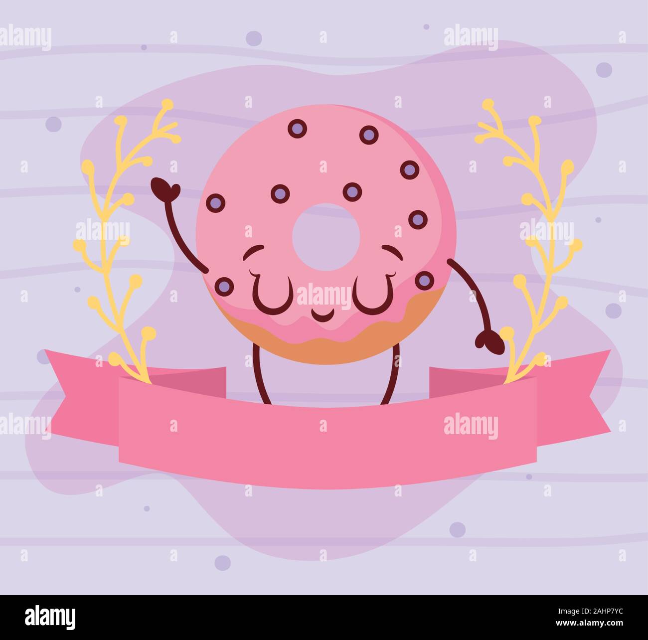 donut cartoon design, Kawaii expression cute character funny and ...
