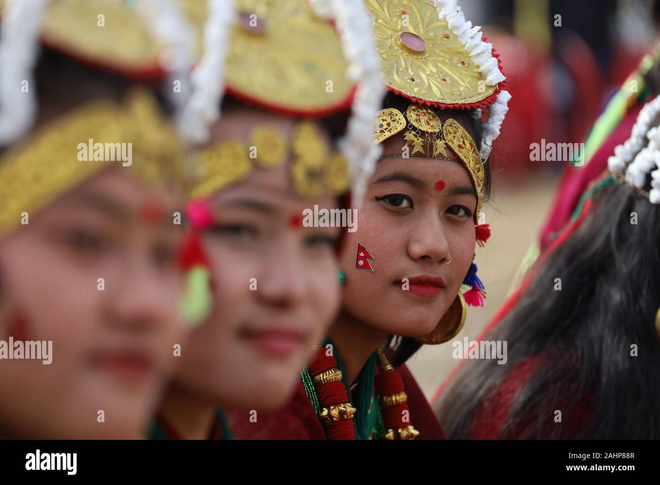 Gurung traditional attire hi-res stock photography and images - Alamy
