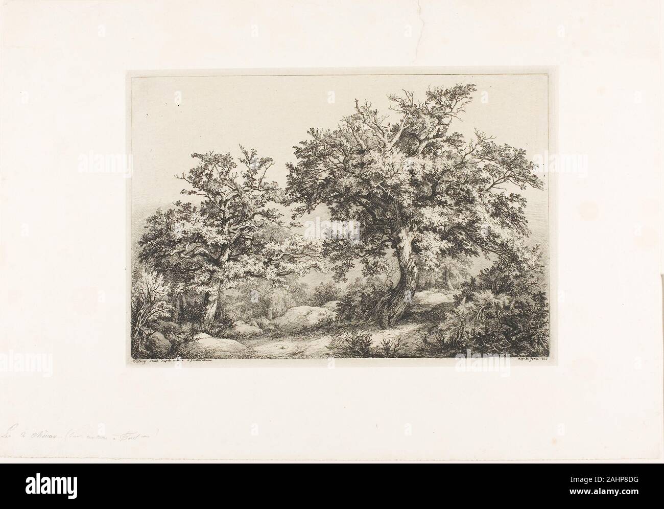 Etching with drypoint and roulette on chine coll hi-res stock ...