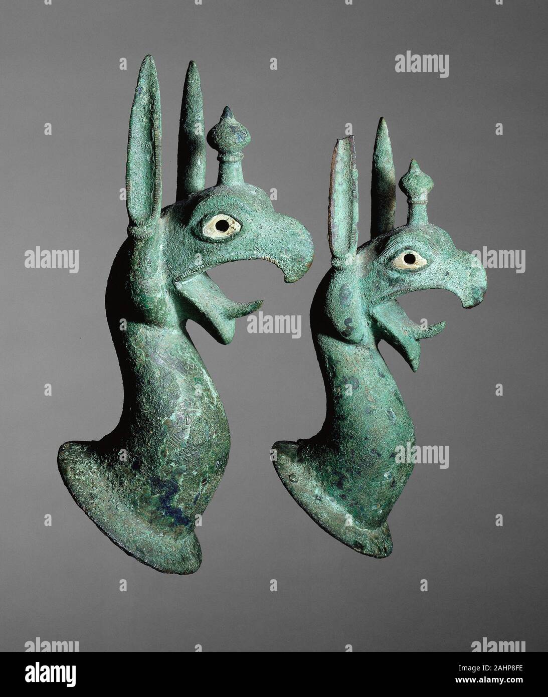 Ancient Greek. Pair of Protomes Depicting the Forepart of a Griffin ...