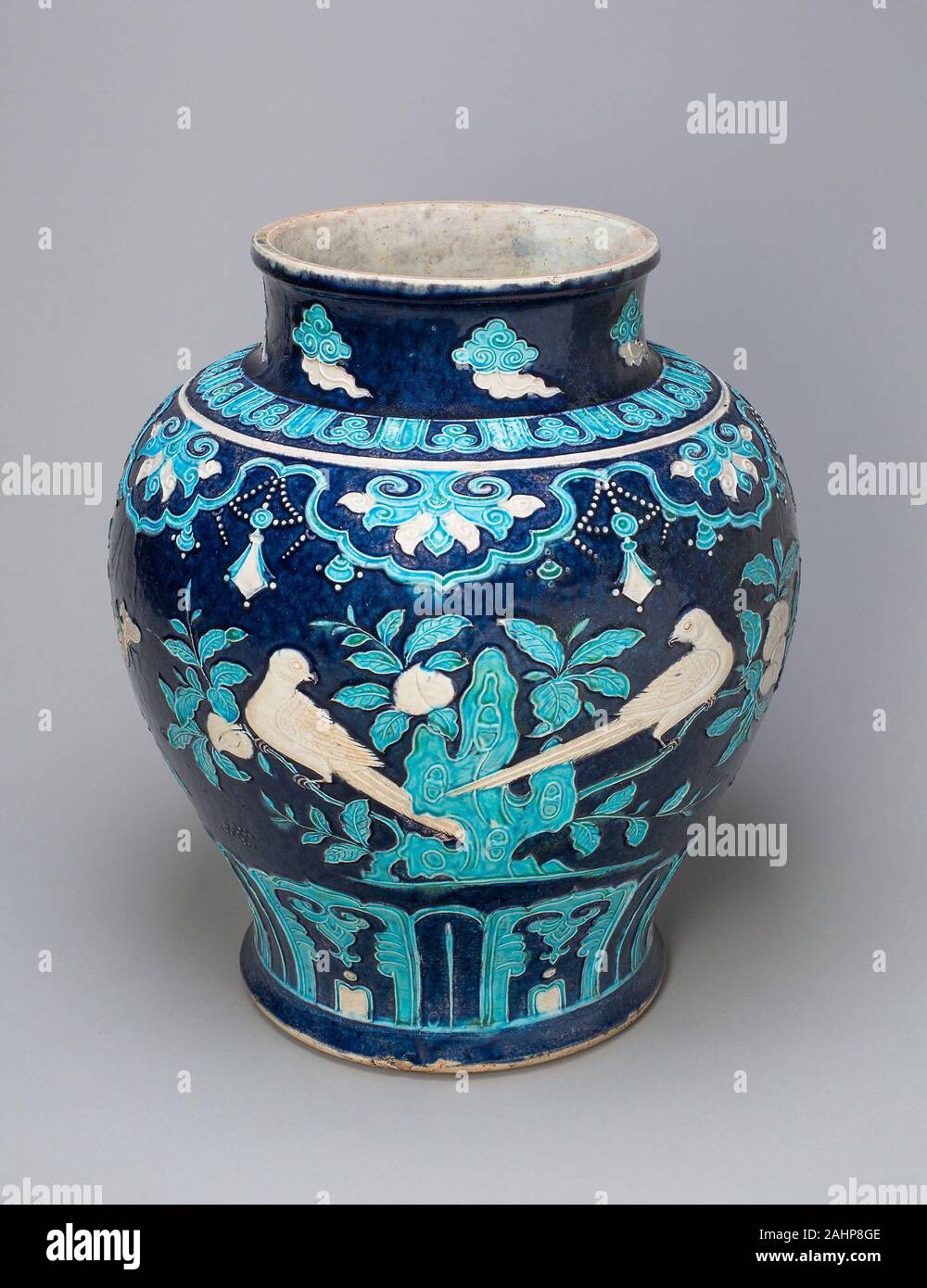 Porcelain with biscuit outlines and underglaze molded decoration hi-res ...