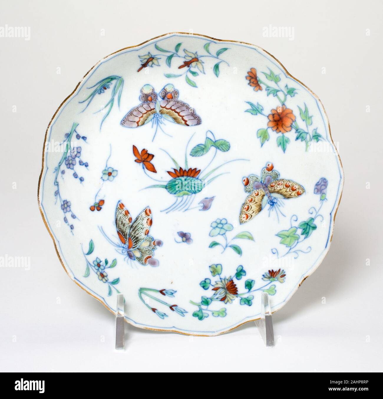 Porcelain with underglaze blue and overglaze enamels hi-res stock ...
