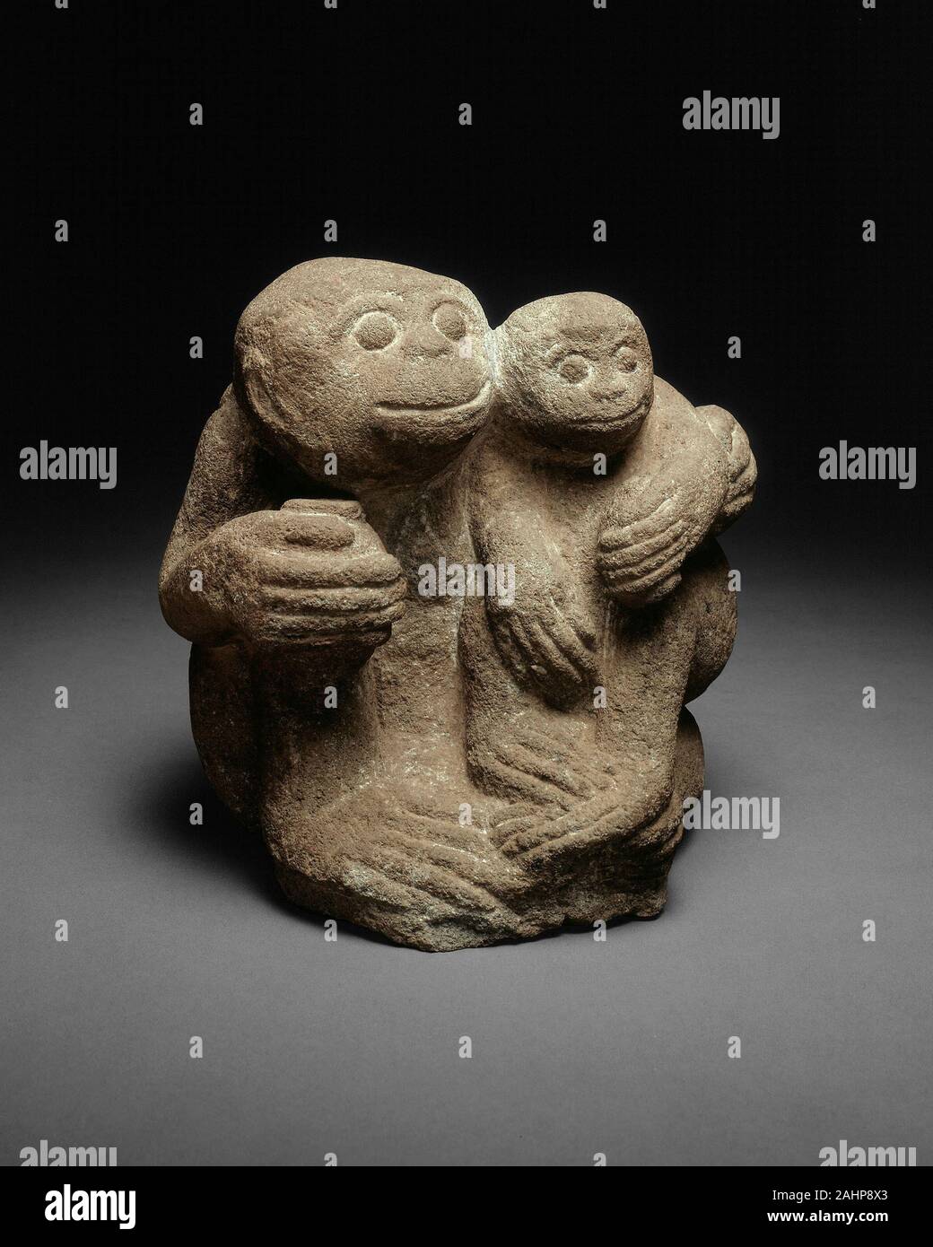 Simian Mother and Child. 1201–1300. Java. Andesite Stock Photo - Alamy