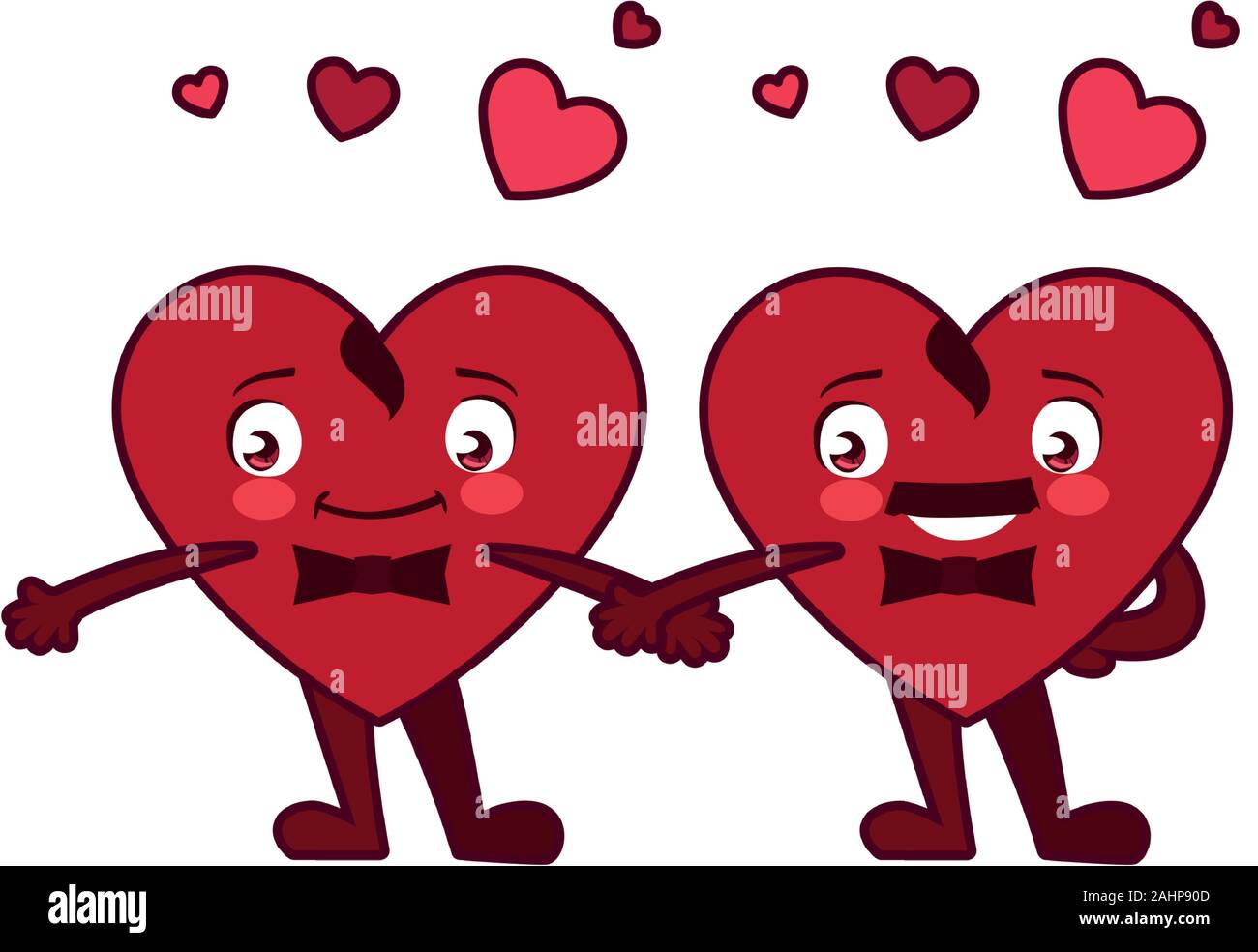 Males red hearts cartoons design of love passion romantic valentines ...