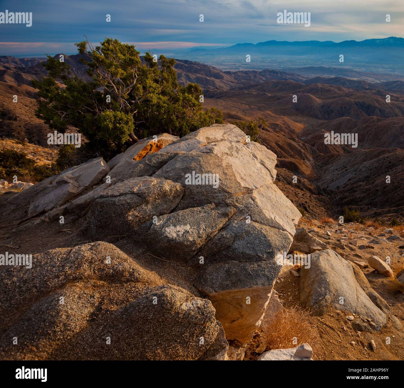 Coachella Valley from Keys View, Joshua Tree National Park Stock Photo ...
