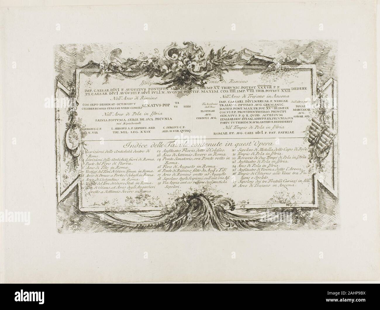 Giovanni Battista Piranesi. Transription of Ancient Latin Inscriptions ...