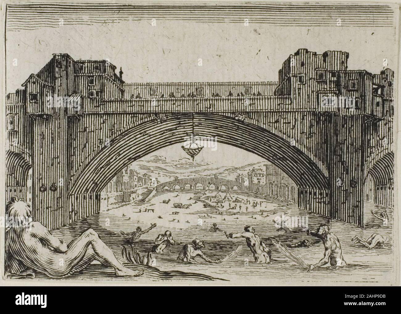 Jacques Callot. The Pont Vecchio in Florence, from The Caprices. 1617 ...