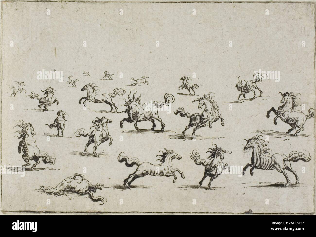 Jacques Callot. Horses Running Free, from The Caprices. 1617–1627 ...