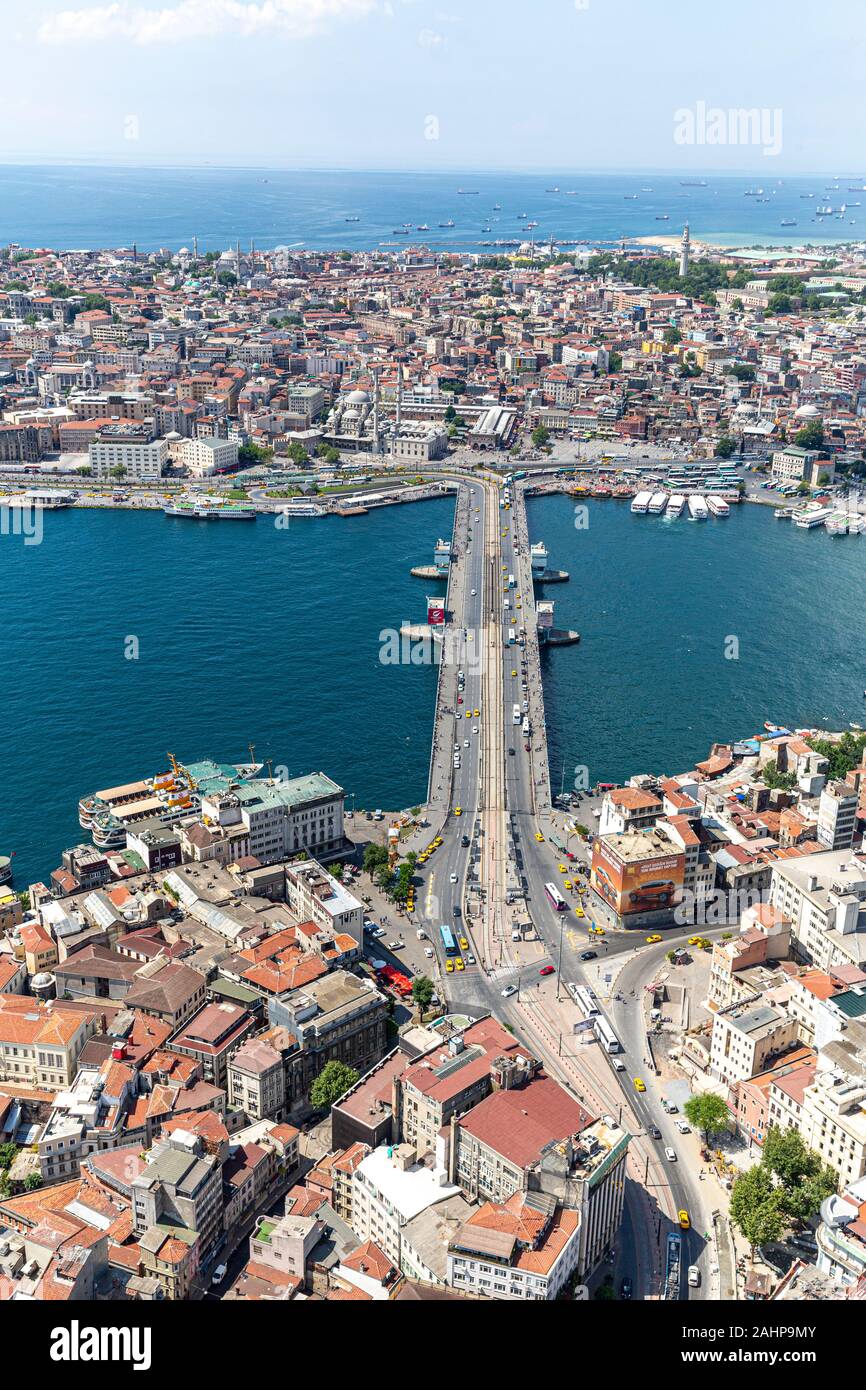 Istanbul, Turkey - June 9, 2013; Istanbul landscape from helicopter ...