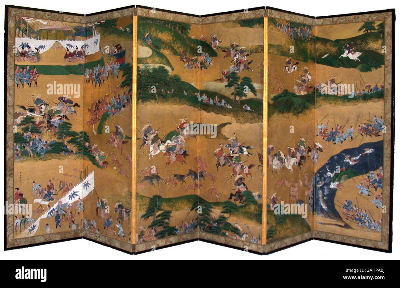 Hanabusa Ippo. Hunting Scene. 1801–1900. Japan. Pair of six-panel ...