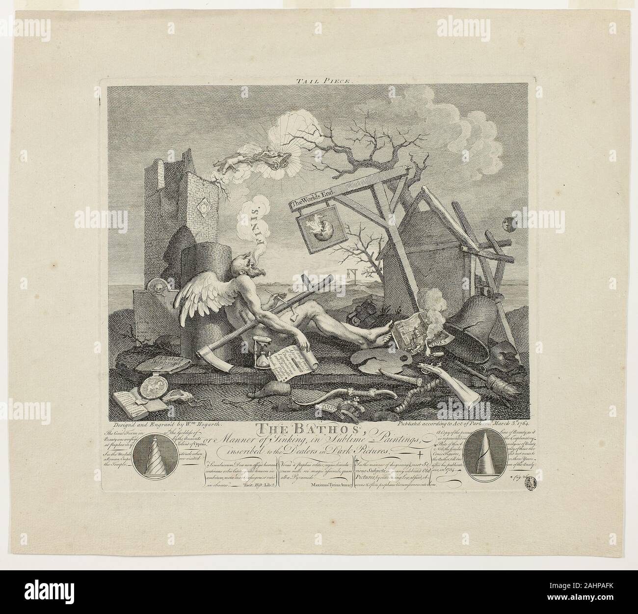 William Hogarth. Tailpiece, or the Bathos. 1764. England. Etching and ...