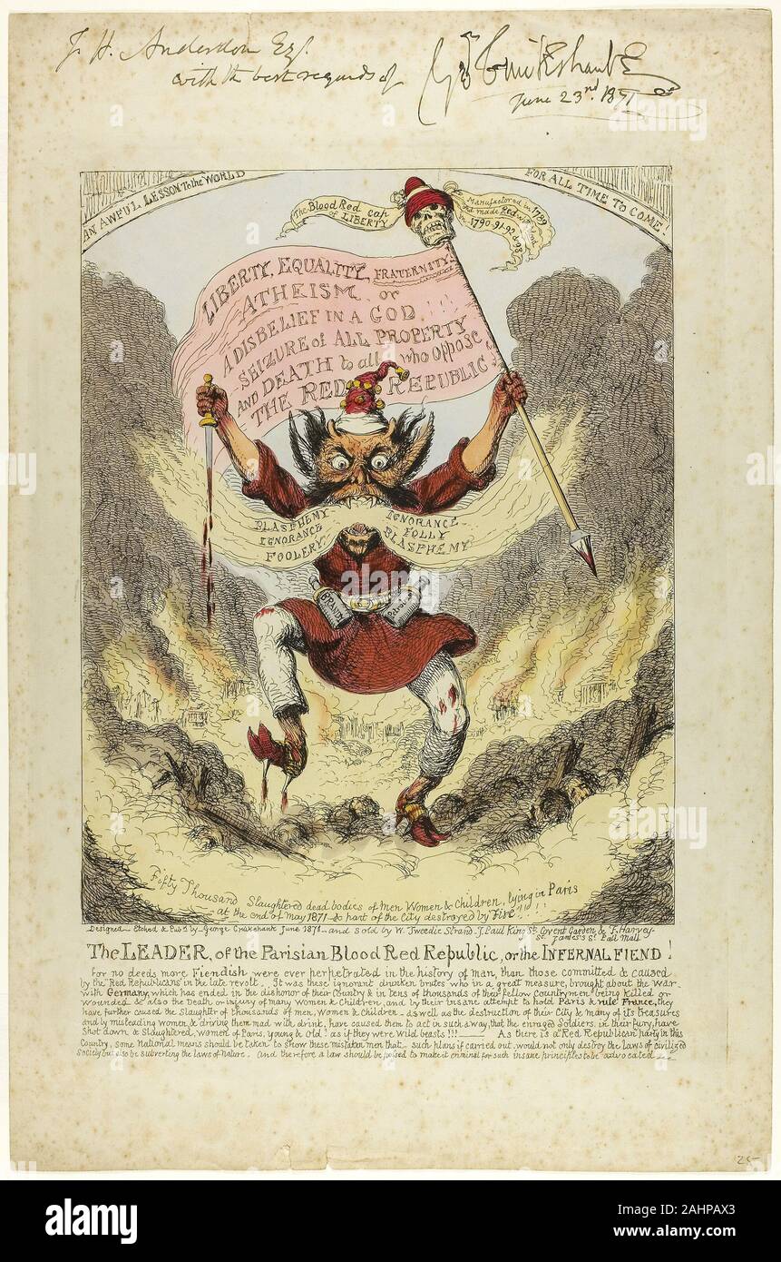 George Cruikshank. The Leader of the Parisian Blood Red Republic. 1871 ...