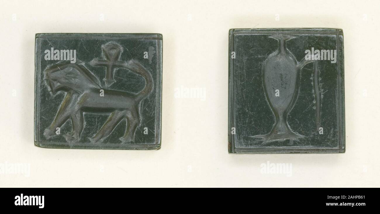 Ancient Egyptian. Plaque Lion and Ankh/Libation Vessel. 1550 BC–1069 BC ...