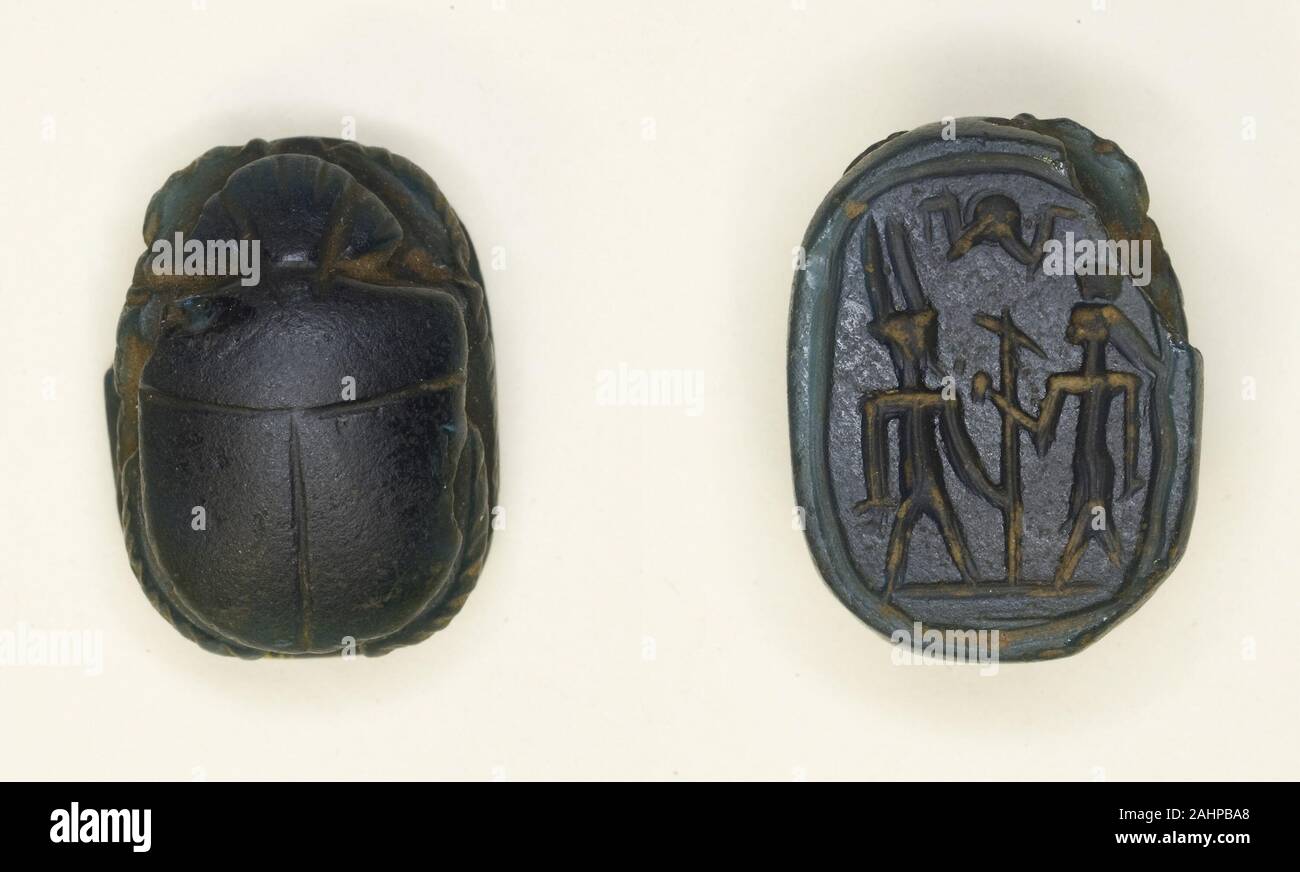Ancient Egyptian. Scarab Two Standing Deities. 1550 BC–1069 BC. Egypt ...